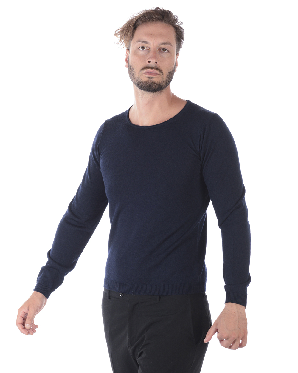 Daniele alessandrini sweater knit mens blue fm901513707 23 tl. 50 make ...